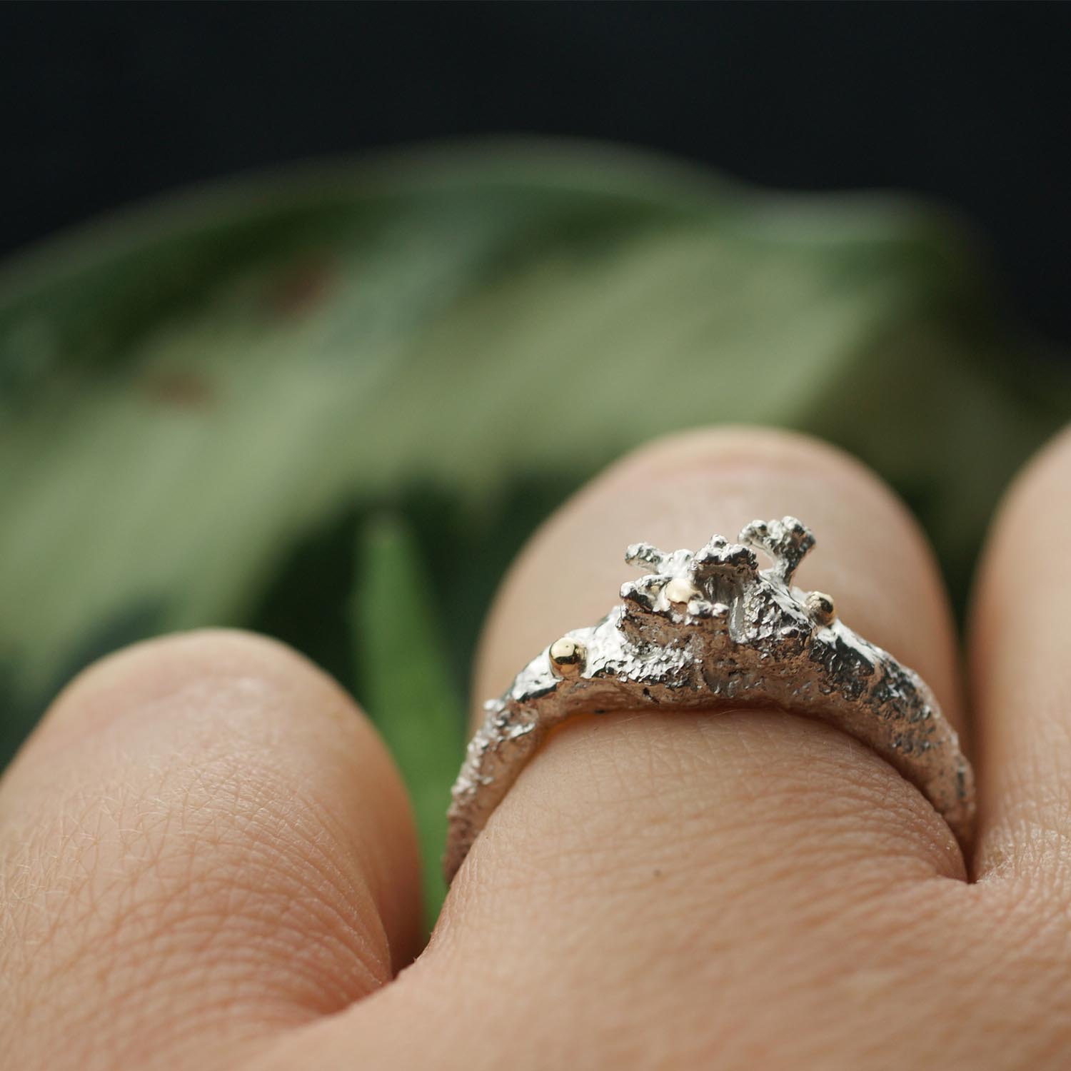 Moss Texture Silver Ring One With Gold *Ready to Post* - Libby Ward ...